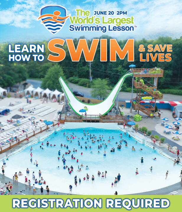 World's Largest Swimming Lesson - SplashDown Beach Water Park